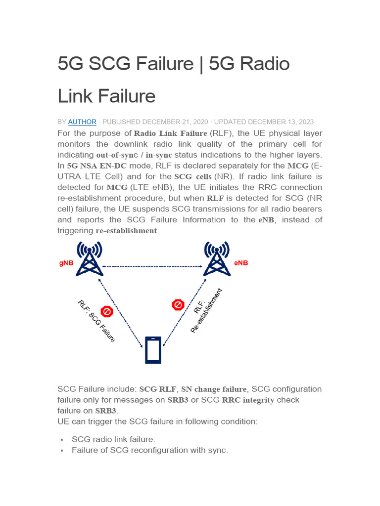5G SCG Failure | PDF | Computing | Telecommunications Engineering