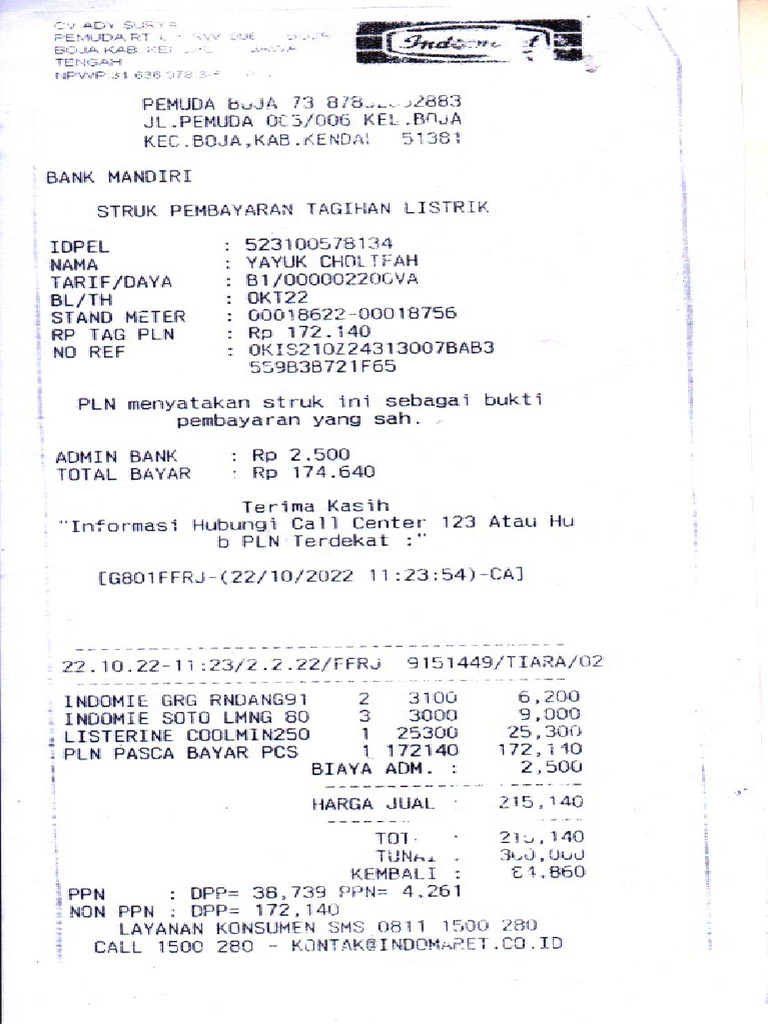 Struk Listrik | PDF