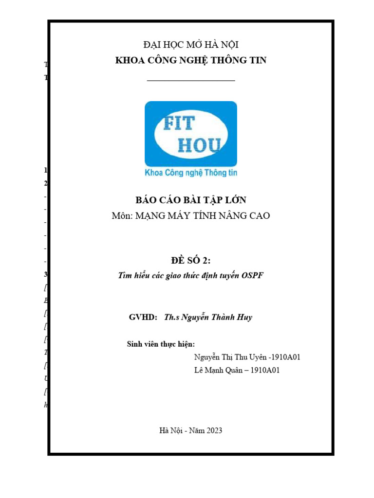 BTL M NG Nâng Cao - Giao TH C OSPF | PDF