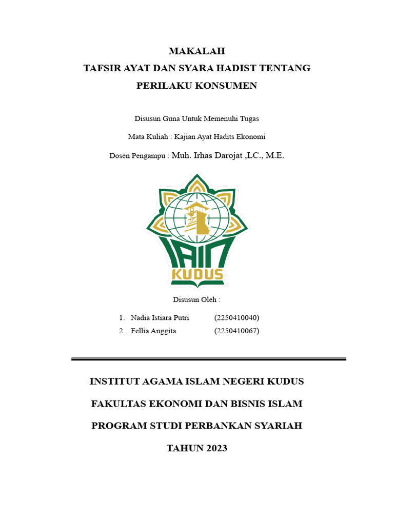 Makalah Kajian Ayat & Hadist Kelompok 5. | PDF