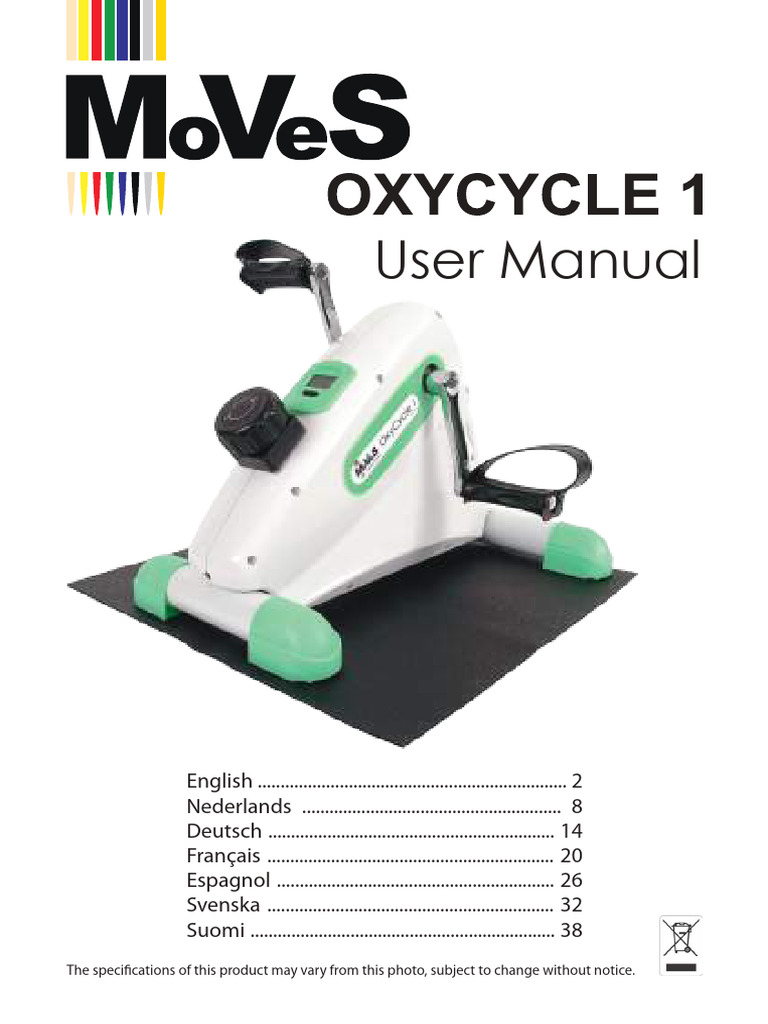 Fisioterápia - Manual Del Usuario - Pedalier - Moves - Oxycycle 1 | PDF