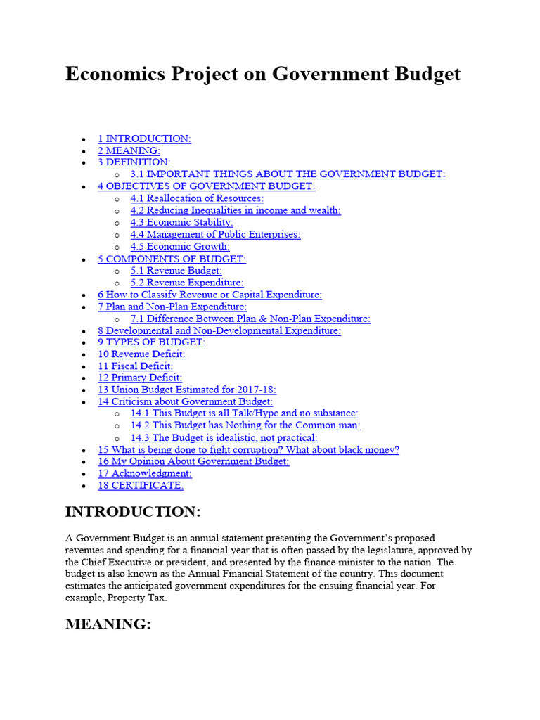 Government Budget Pdf Government Budget Government Budget Balance