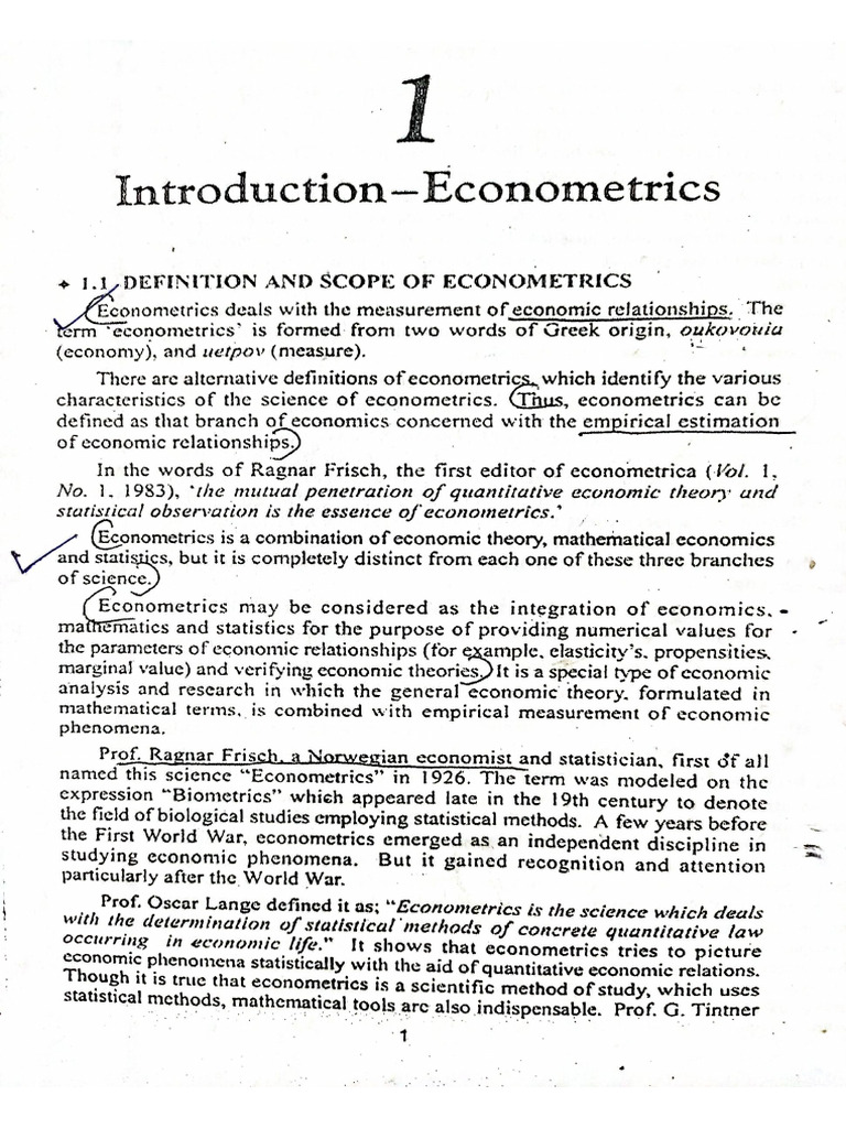 Introduction Econometrics | PDF