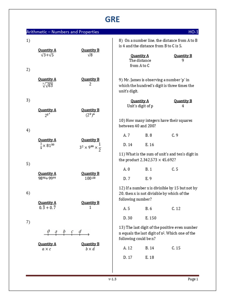 Handout 1 - Number Properties I | PDF | Numbers | Decimal