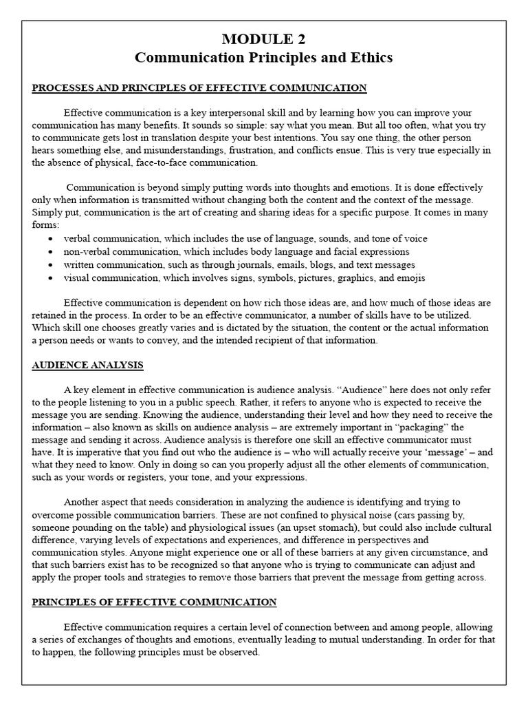 MODULE 2 Purposive Communication | PDF | Communication | Human ...