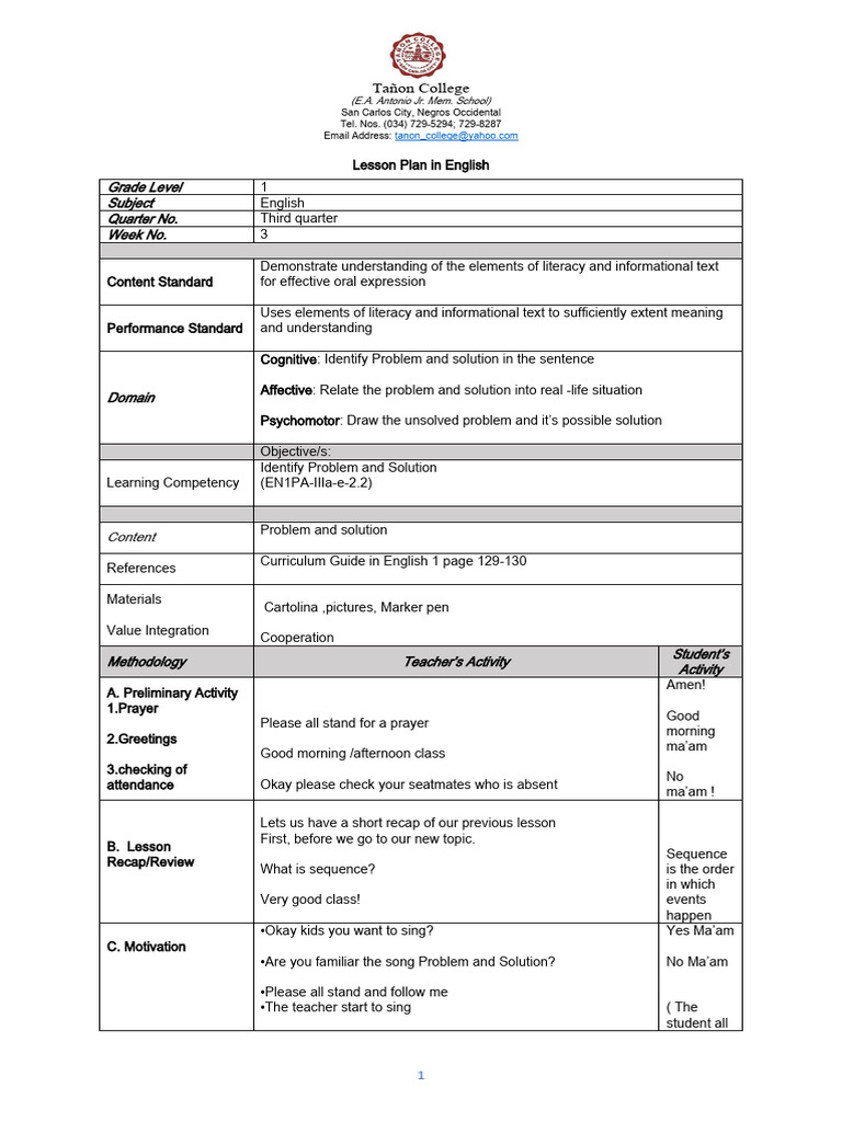 BEED LP Template 1 | PDF | Cognitive Science | Behavior Modification