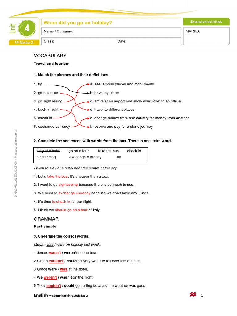 Travel Vocabulary and Grammar Guide | PDF | Tourism | Linguistic Morphology