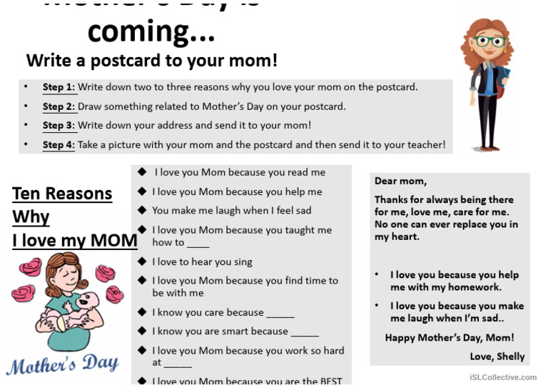 Write a Mother's Day card to your mom | PDF