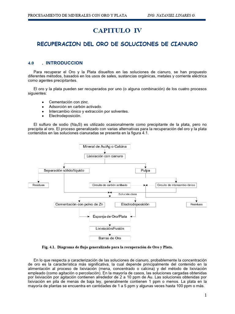 CAPITULO IV | PDF | Oro | Cianuro
