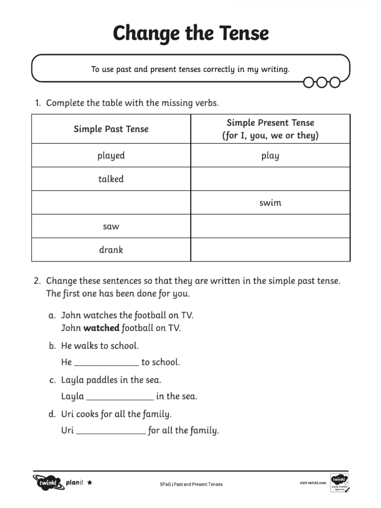 Change Present&past Simple | PDF