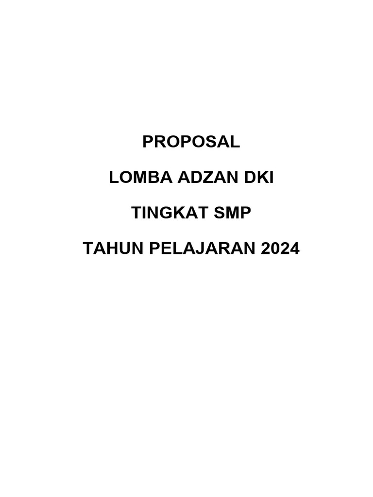 Proposal Adzan Tahun 2024 JB 1 | PDF