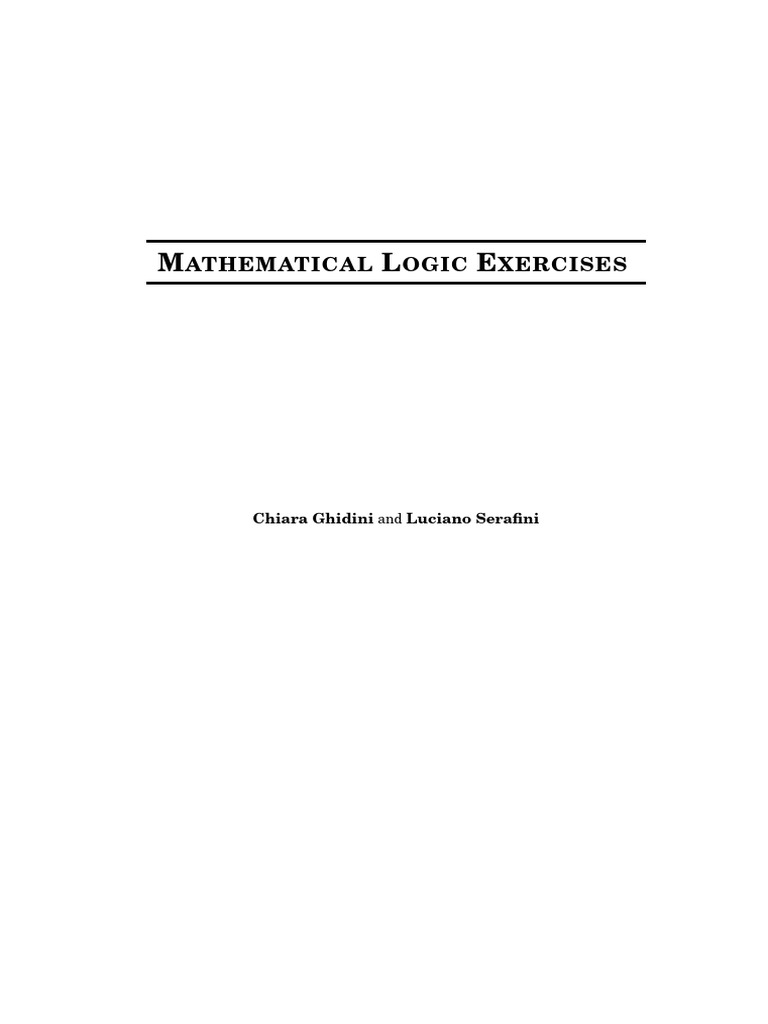Exercises Booklet | Download Free PDF | Interpretation (Logic) | Formalism (Deductive)