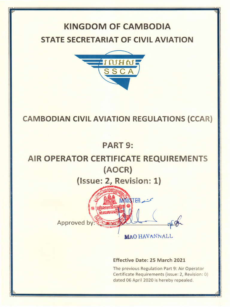 Ccar Part 9 - Air Operator Certificate Requirements - Iss 2 - Rev 1 ... Ccar Part 9 - Air Operator Certificate Requirements - Iss 2 - Rev 1 ...