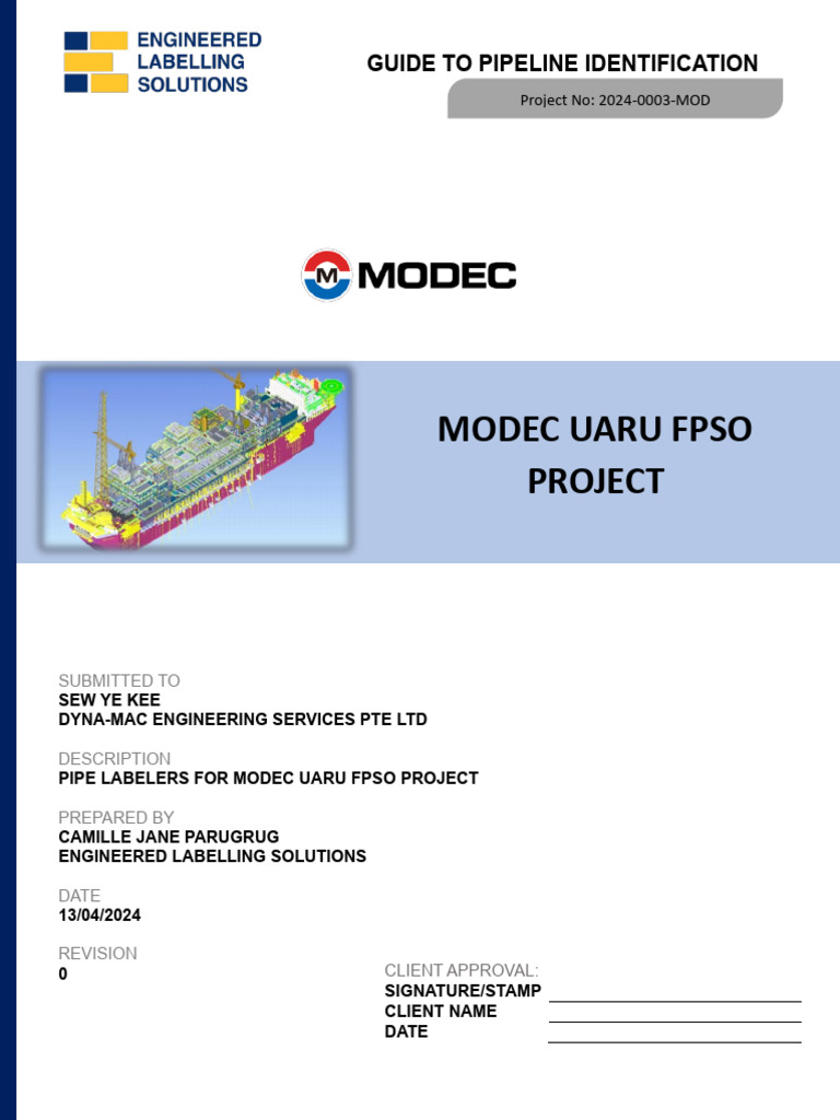 CTP - Pipe Marker - Modec - Uaru - Fpso - Dynamac | PDF | Sodium ...