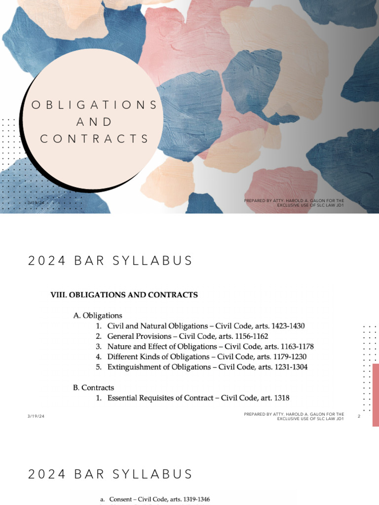 Oblicon 2024 Midterm Notes | PDF | Acquittal | Law Of Obligations