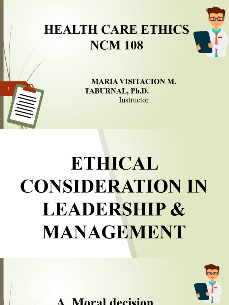 Ethical Principles in Healthcare Leadership | PDF | Conscience | Health ...