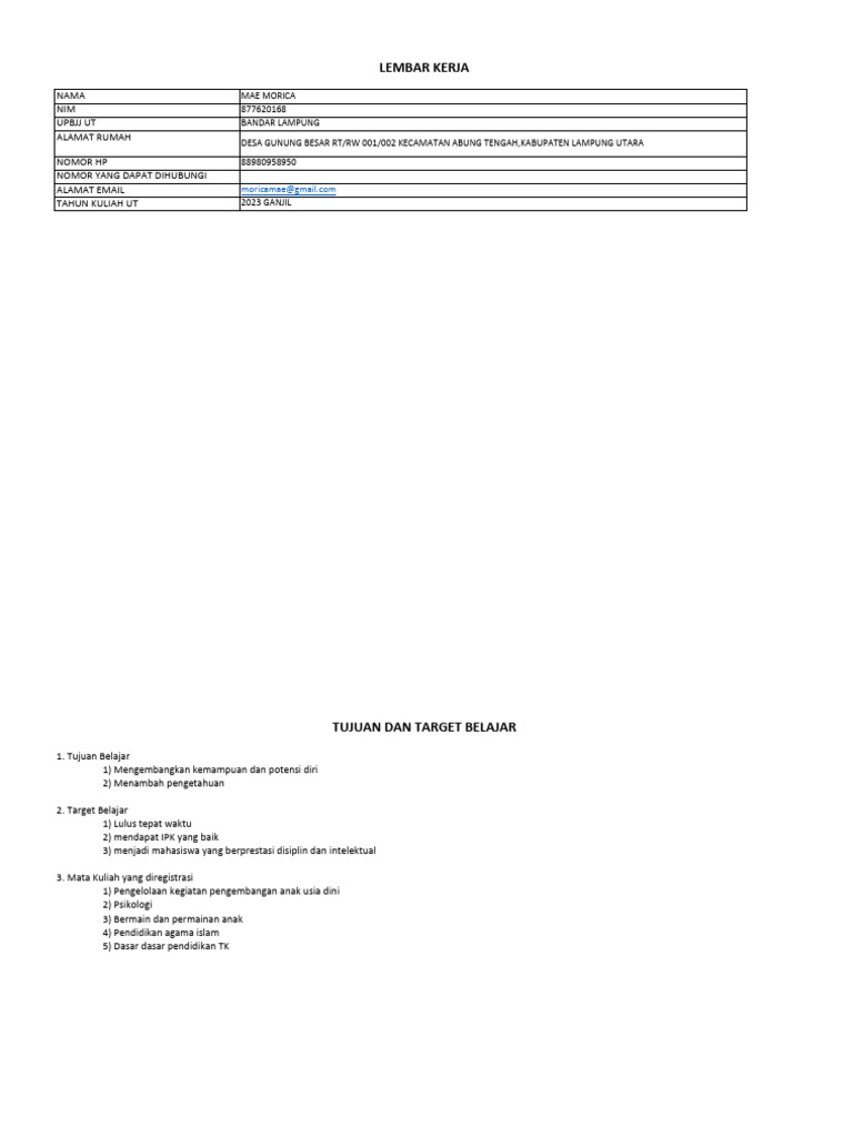 Lembar Kerja Ut (3) Selesai | PDF