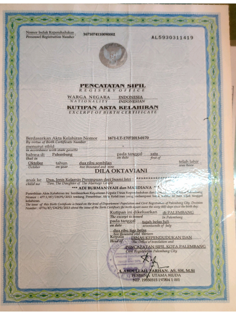 Akte Kelahiran | PDF