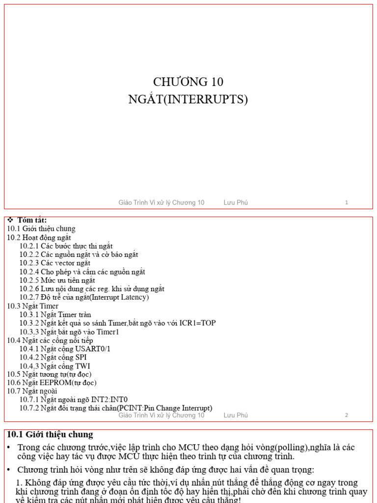 Chuong 10 - Ngat (Interrupts) - V1 | PDF