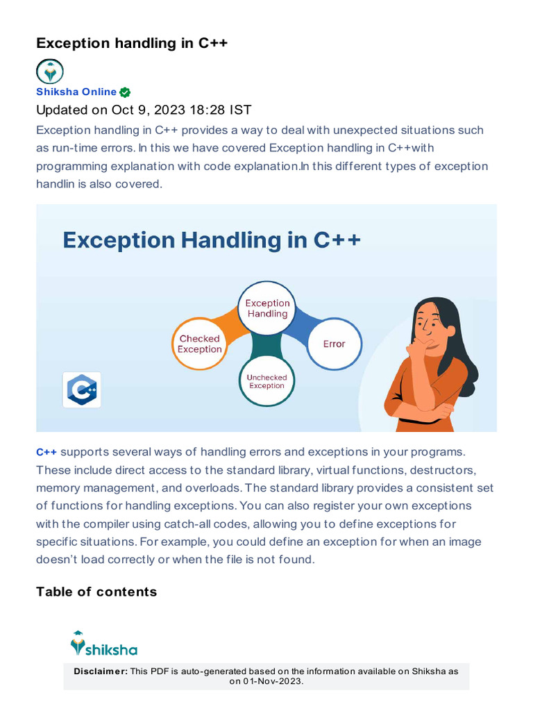 Exception Handling by Amit Kapoor | PDF | C++ | Computer Science