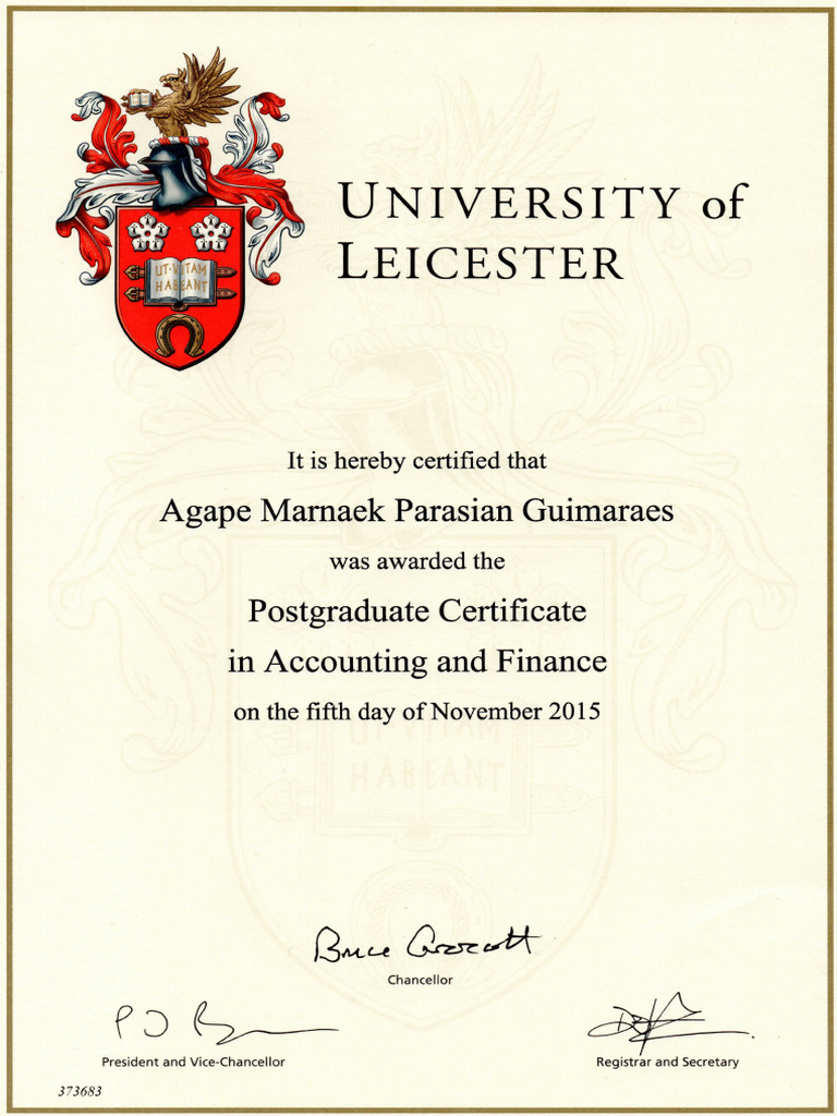 University of Leicester Certificate Postgraduate Ijazah | PDF
