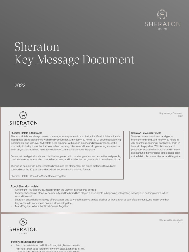 Sheraton Key Messages | PDF | Hotel | Brand