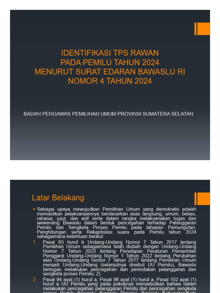 Identifikasi TPS Rawan Pemilu 2024 | PDF | Ilmu Sosial Identifikasi TPS Rawan Pemilu 2024 | PDF | Ilmu Sosial