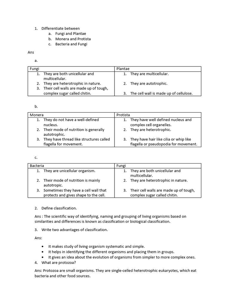 Classification of Living World | Download Free PDF | Cell (Biology ...
