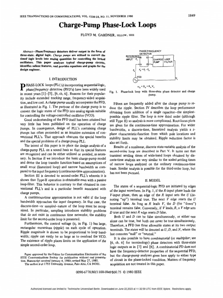 Charge Pump Phase Lock Loops | PDF | Electrical Engineering | Electronics