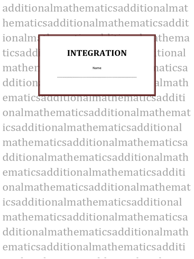 Integration Concepts and Exercises | PDF | Integral | Equations