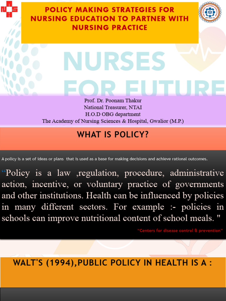 Nurses As Policy Maker | PDF | Nursing | Policy