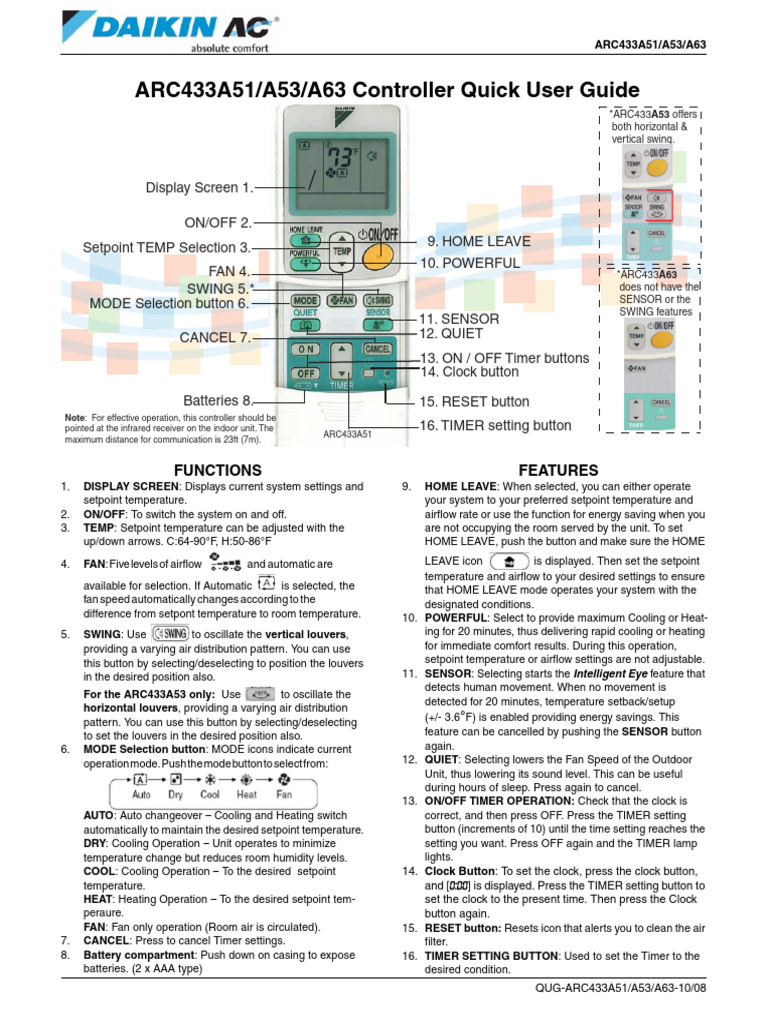 ARC433A-Controller-Quick-User-Guide | PDF | Clock | Timer