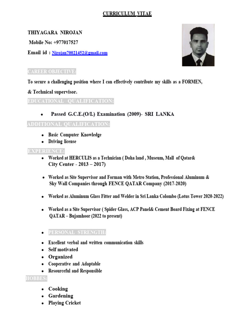 Curriculum Vitae (2024.01.22) | PDF | Sri Lanka