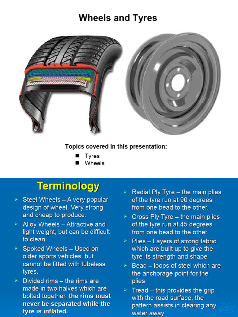 Wheels and Tyres: Types and Specifications | PDF | Tire | Wheel