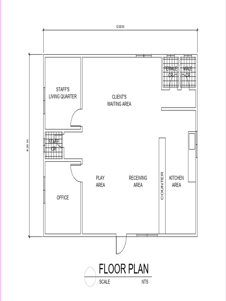 Floor Plan: Female CR Male CR Staff'S Living Quarter Client'S Waiting ...
