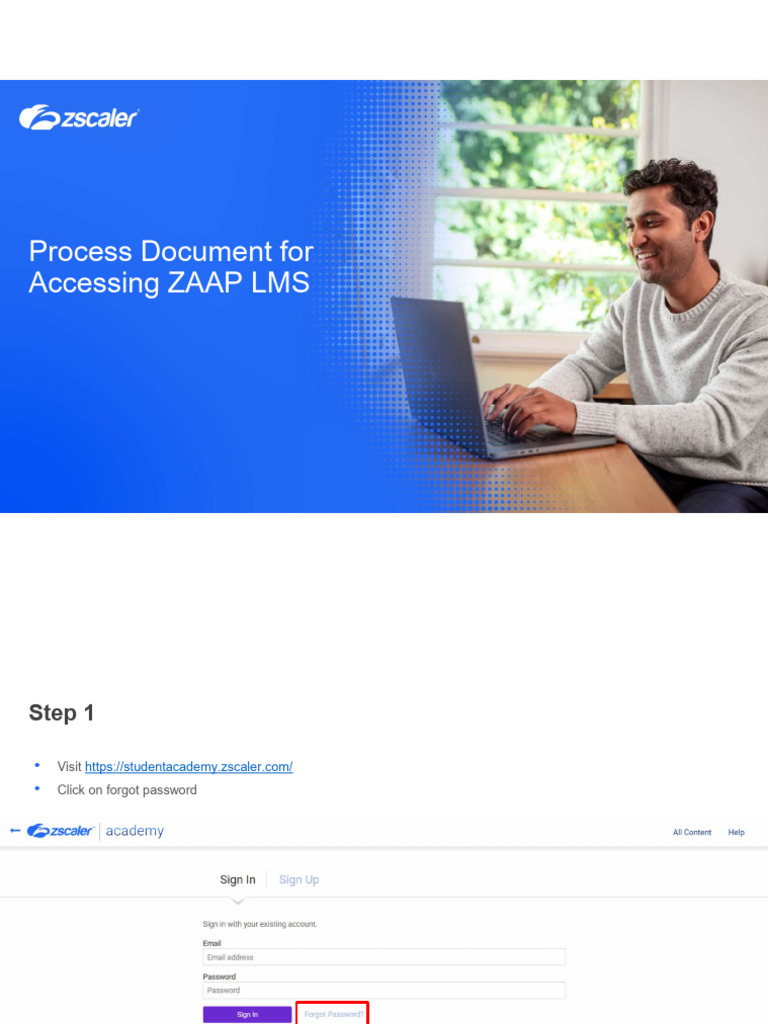 Accessing ZAAP LMS: Password Reset Guide | PDF
