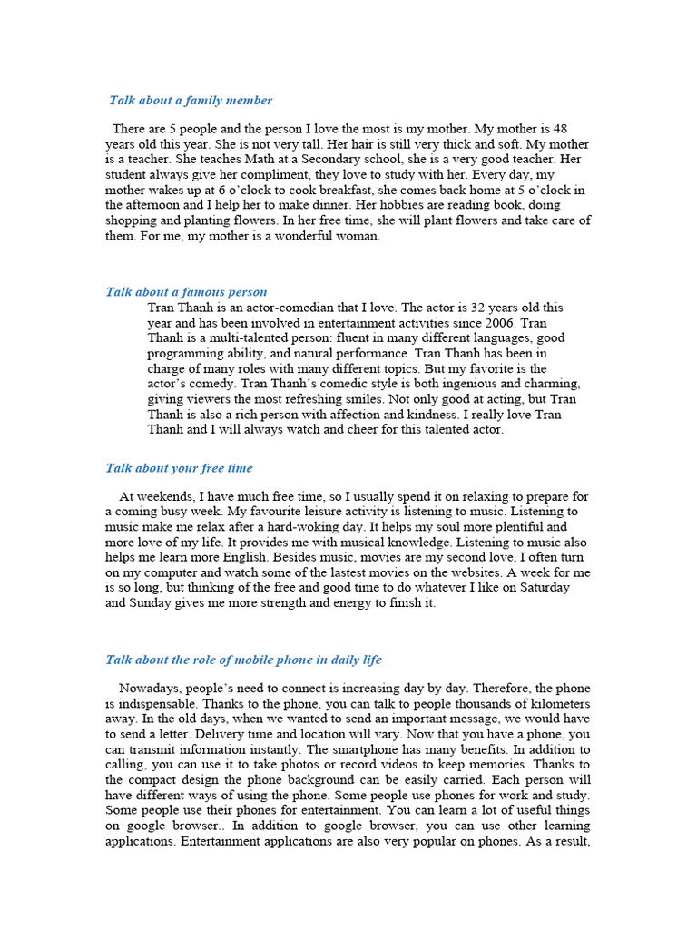 Speaking Skill Ta2 | PDF