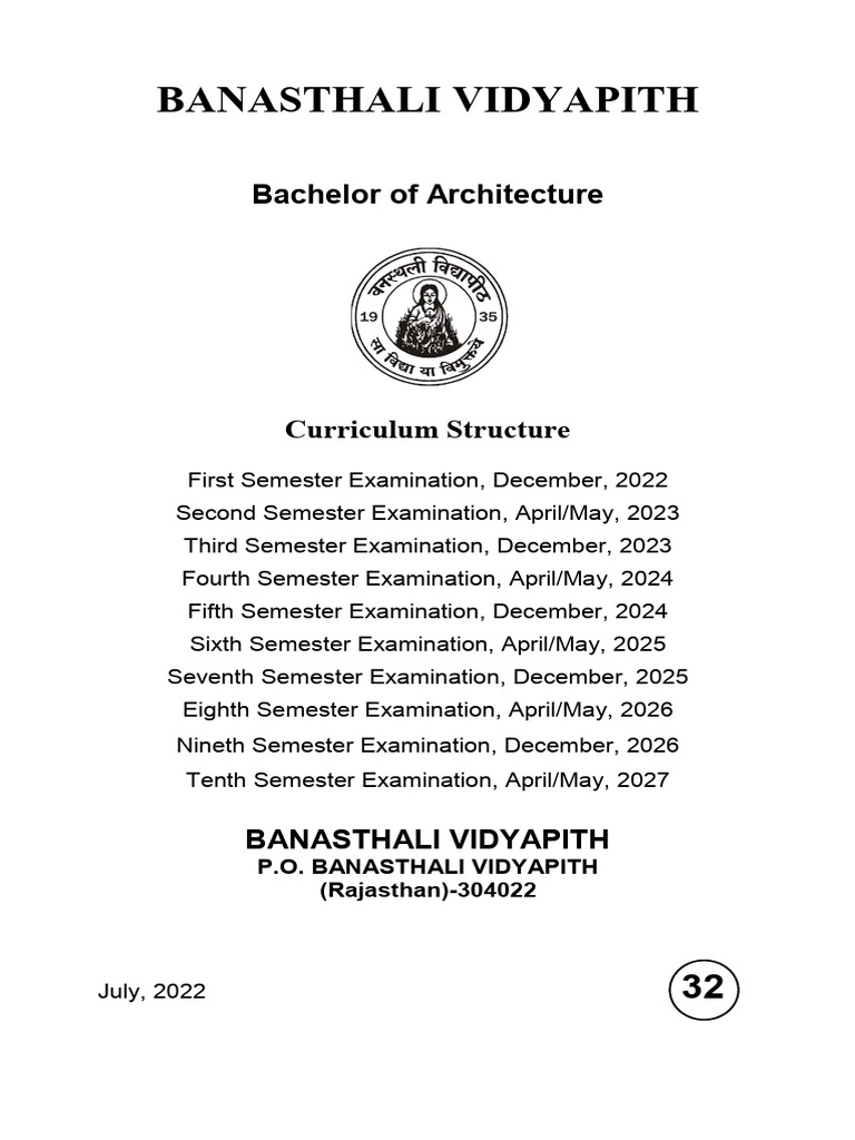 B. Arch. Syllabus (2022-23) | PDF | Leadership | Design