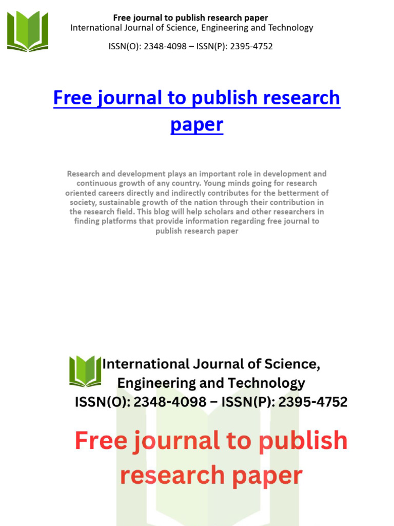 Free Journal To Publish Research Paper | PDF | Academic Publishing ...