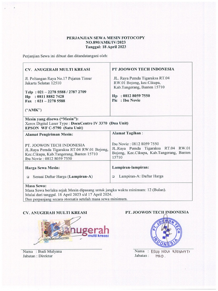 MOU AMK April 2023 | PDF