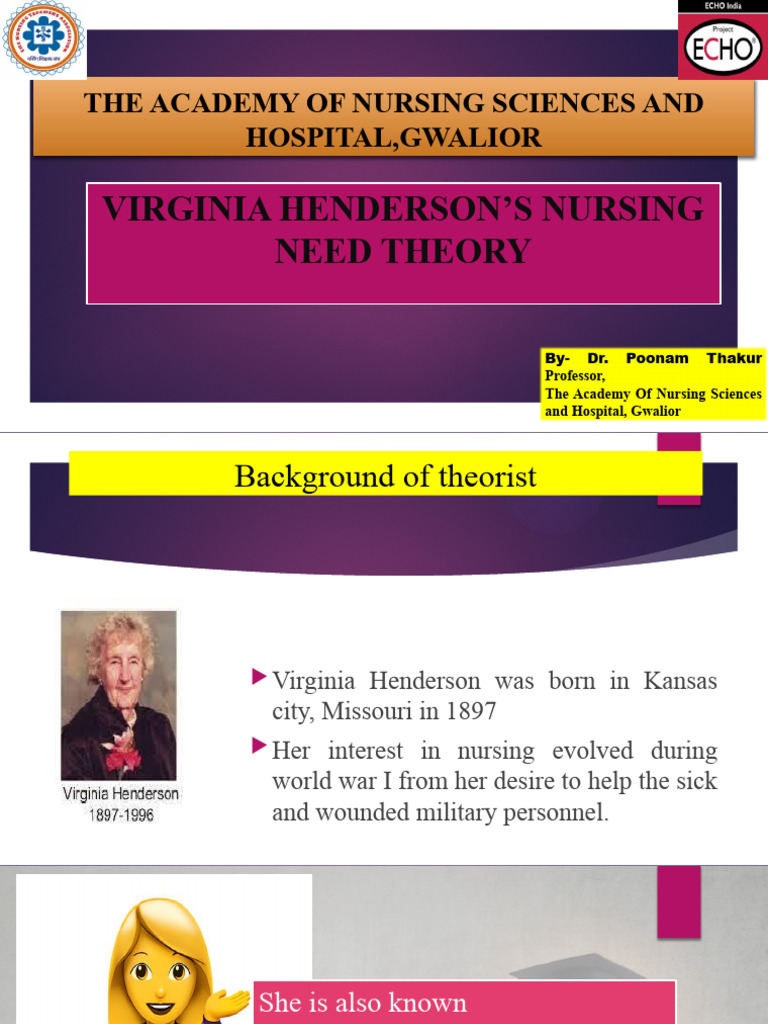 Virginia Henderson's Need Theory | PDF | Nursing | Stress (Biology)