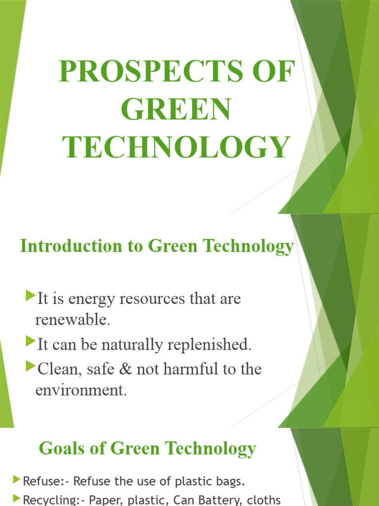 Prospects of Green Technology | PDF | Wind Power | Environmental Technology