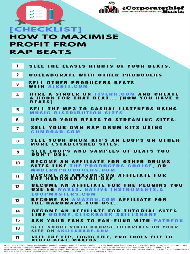 (Checklist) How To Maximise Profit From Rap Beats | PDF