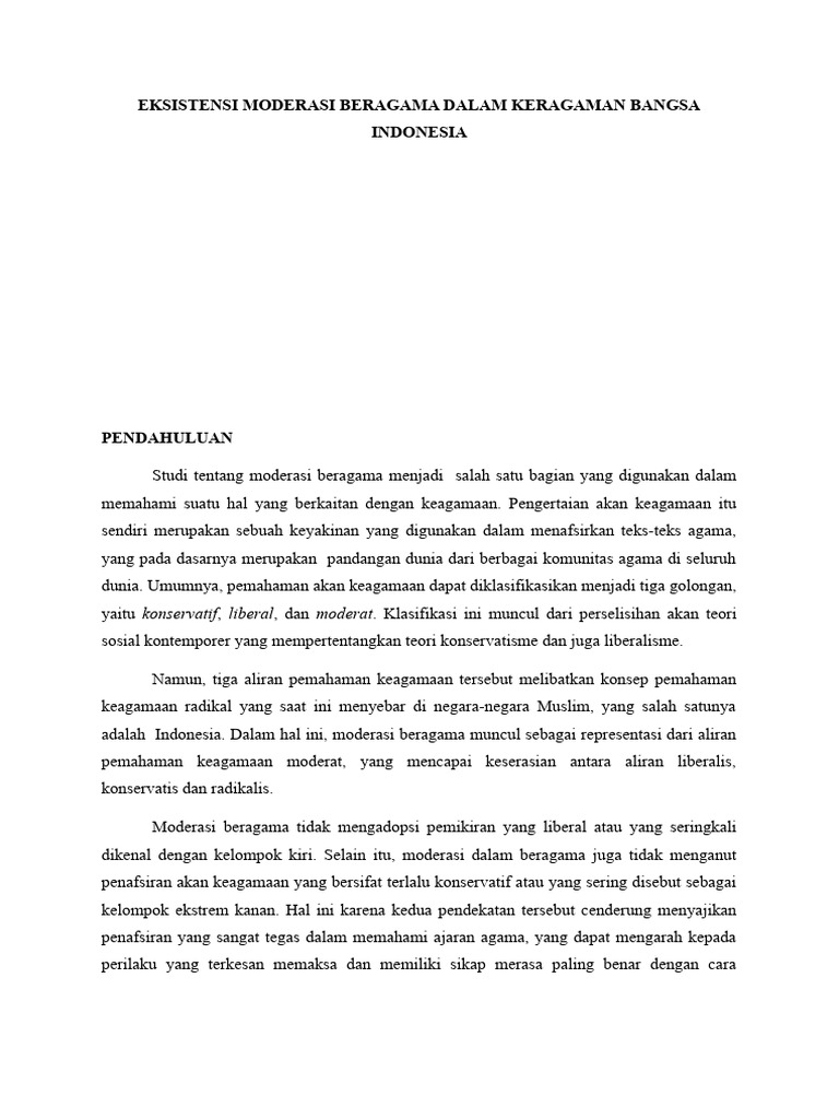 Moderasi Beragama dalam Keragaman Indonesia | PDF