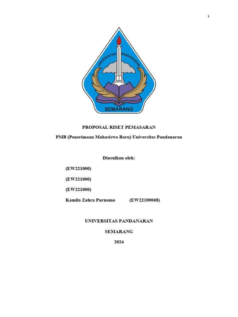 Proposal Riset Pemasaran | PDF