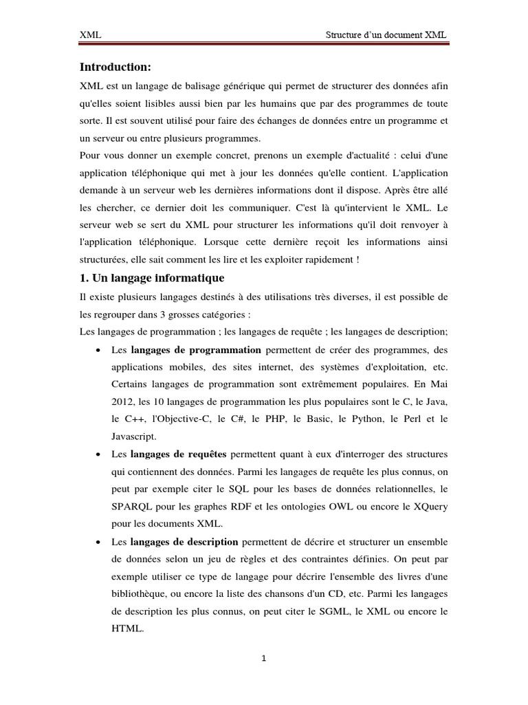 Cours6 Chap2 XML | PDF | XML | Langage de balisage