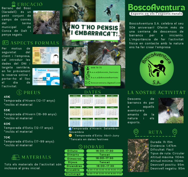 Tríptic Descens de Barrancs | PDF