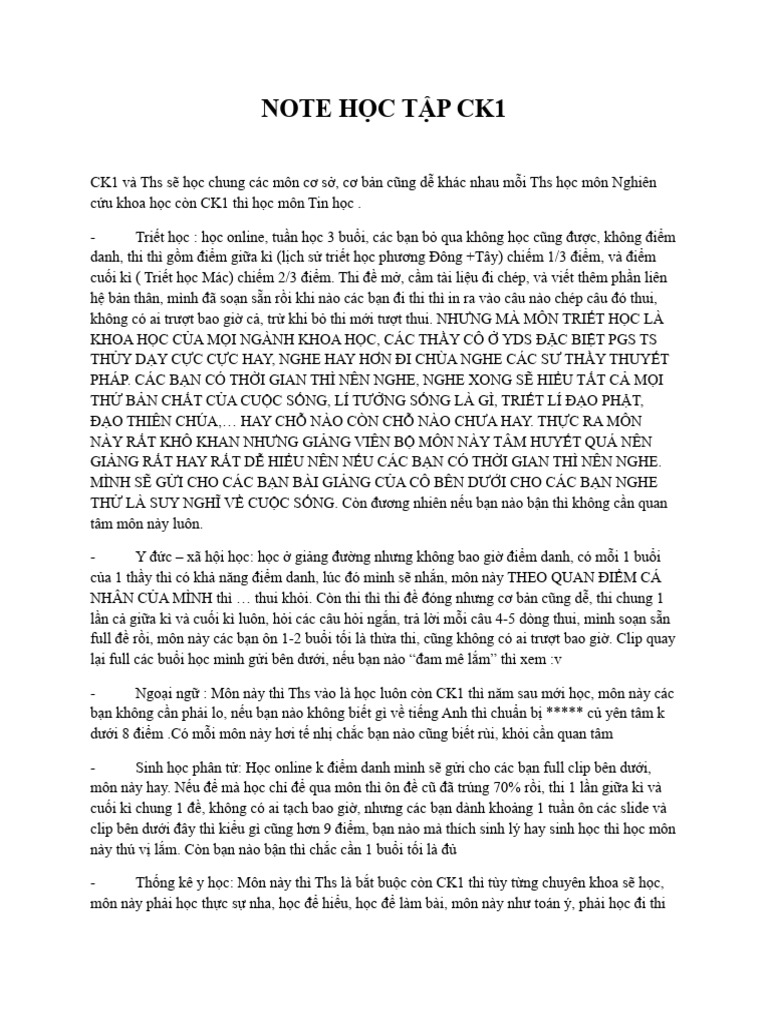 note học ck1 | PDF