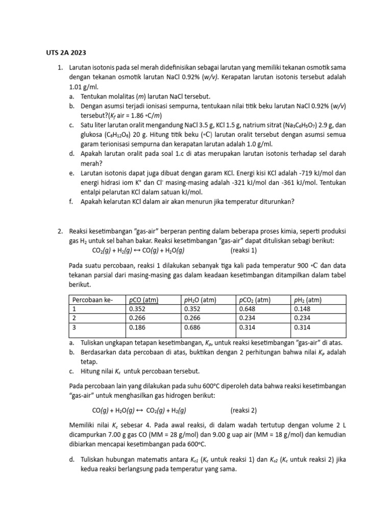 Analisis Larutan Isotonis dan Reaksi Kimia | PDF | Metode & Bahan Ajar ...