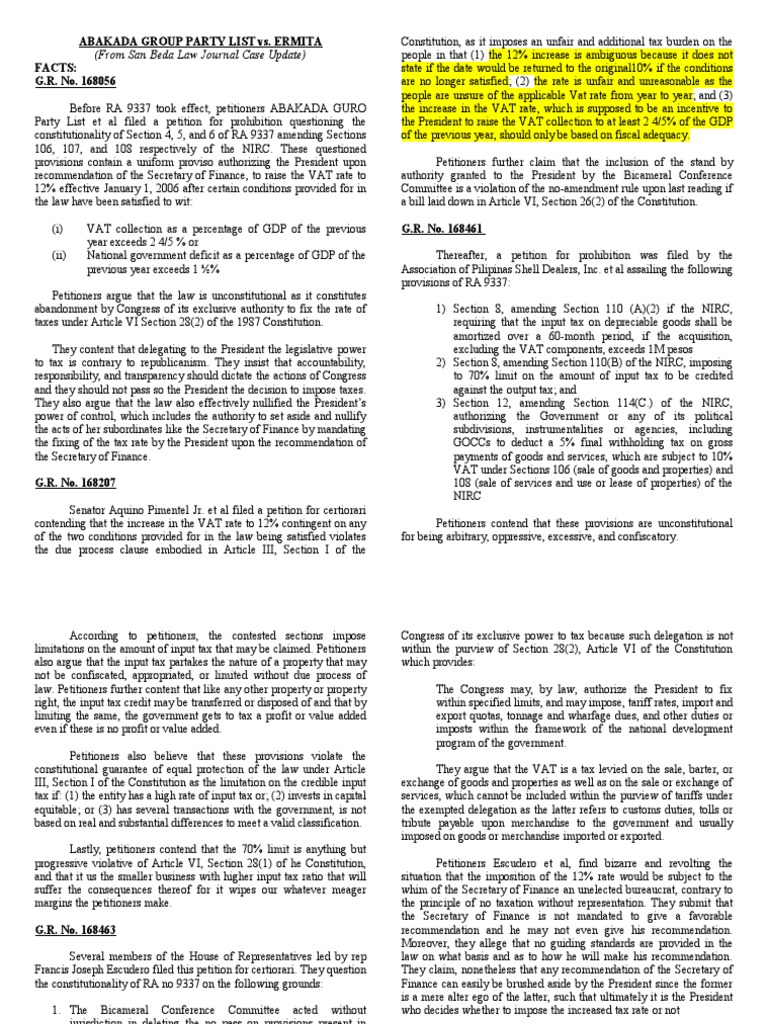 Abakada V Ermita | PDF